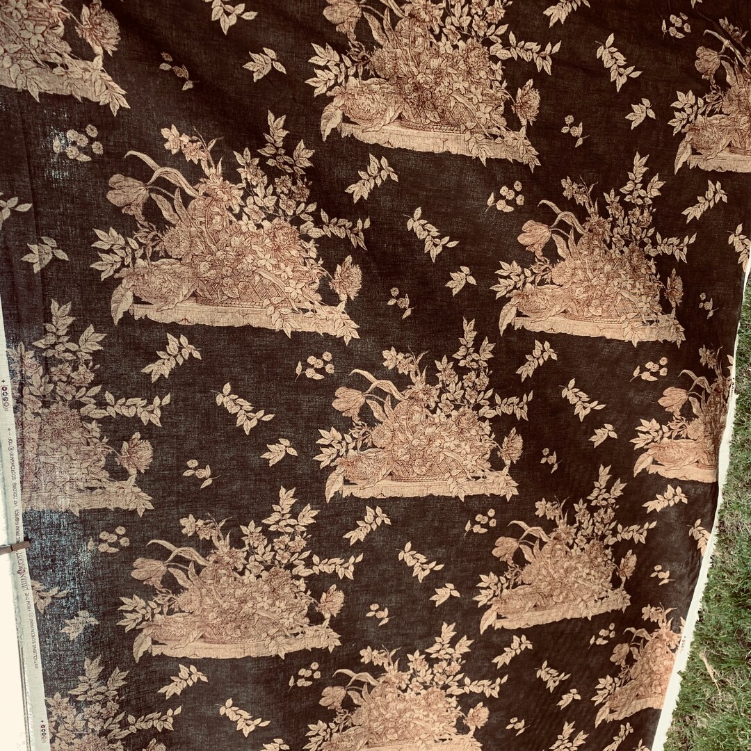 Lillian August Collection Linen Interior Fabric 3 3/4 Yd Red Beige ...