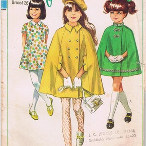 1968 Simplicity Pattern 8072 Girls Sz 7 Fall Double Breasted or Not ...