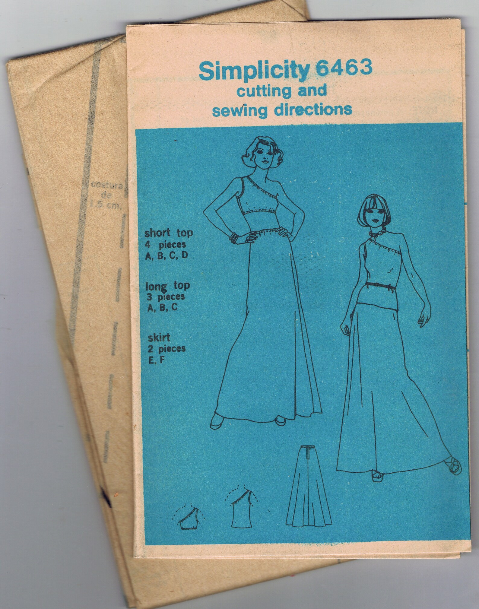 Uncut 1974 Simplicity Pattern 6468 One Shoulder Crop Top 14 - Etsy