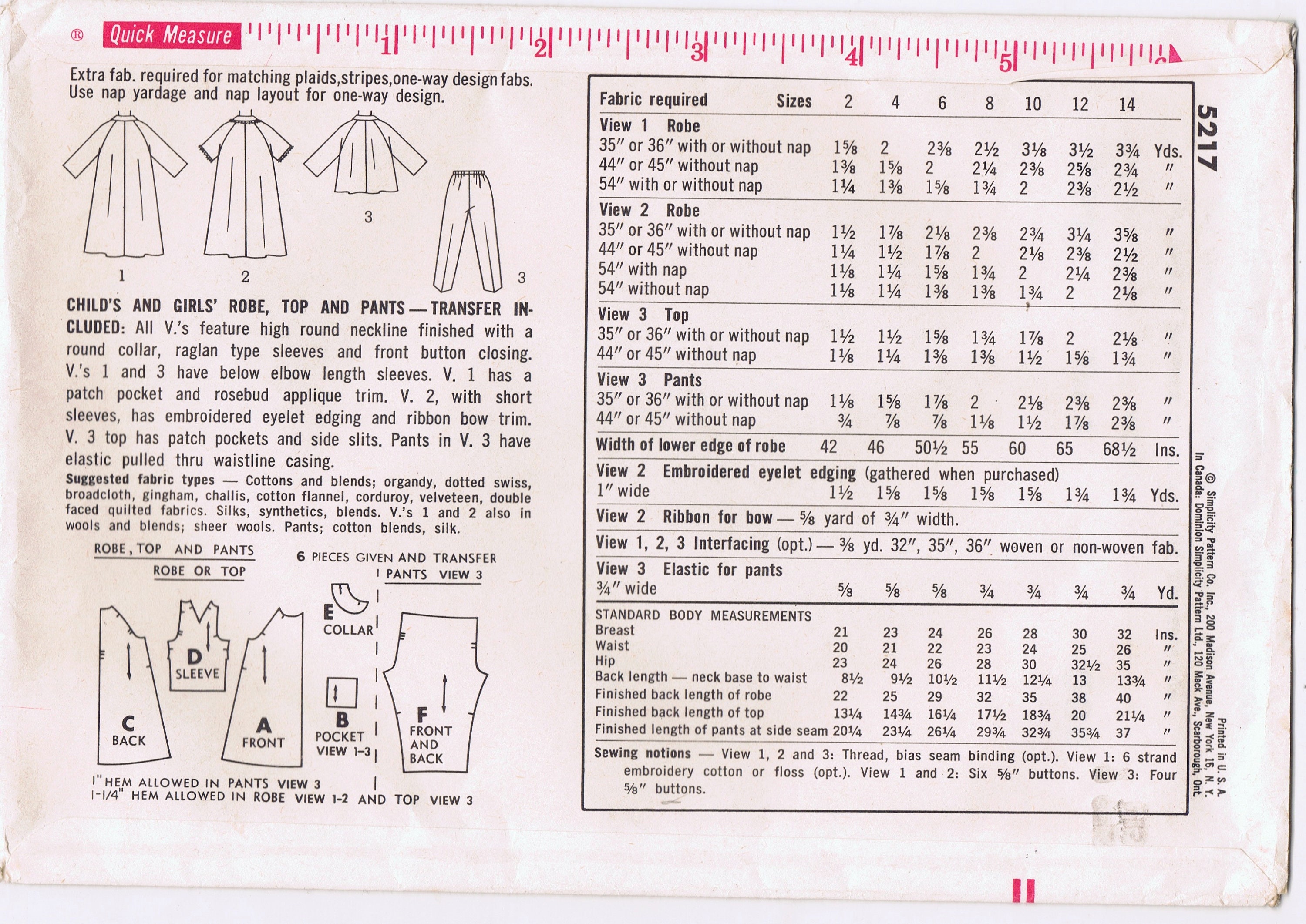 Uncut 1963 Simplicity Pattern 5217 Girls Size 8 Bathrobe House - Etsy