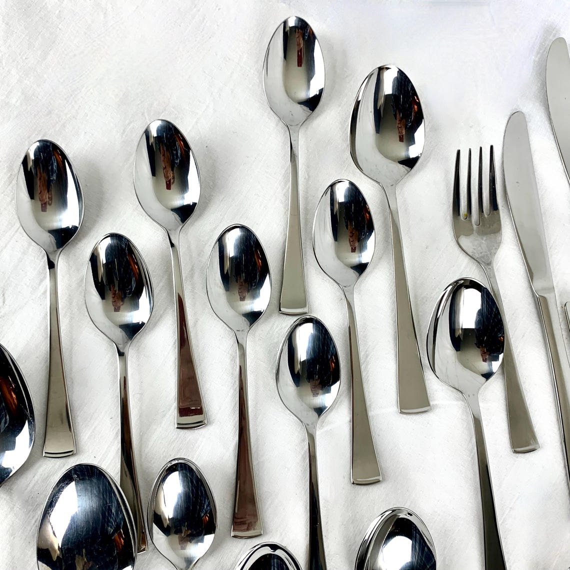 New Old Stock Utica Walco Korea Sonnet Stainless Steel Flatware Lot 27 ...