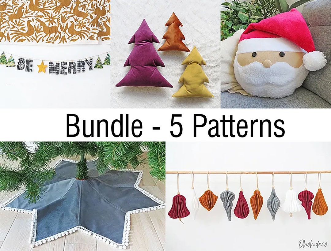 Christmas Sewing Bundle - 5 PDF Patterns - Etsy