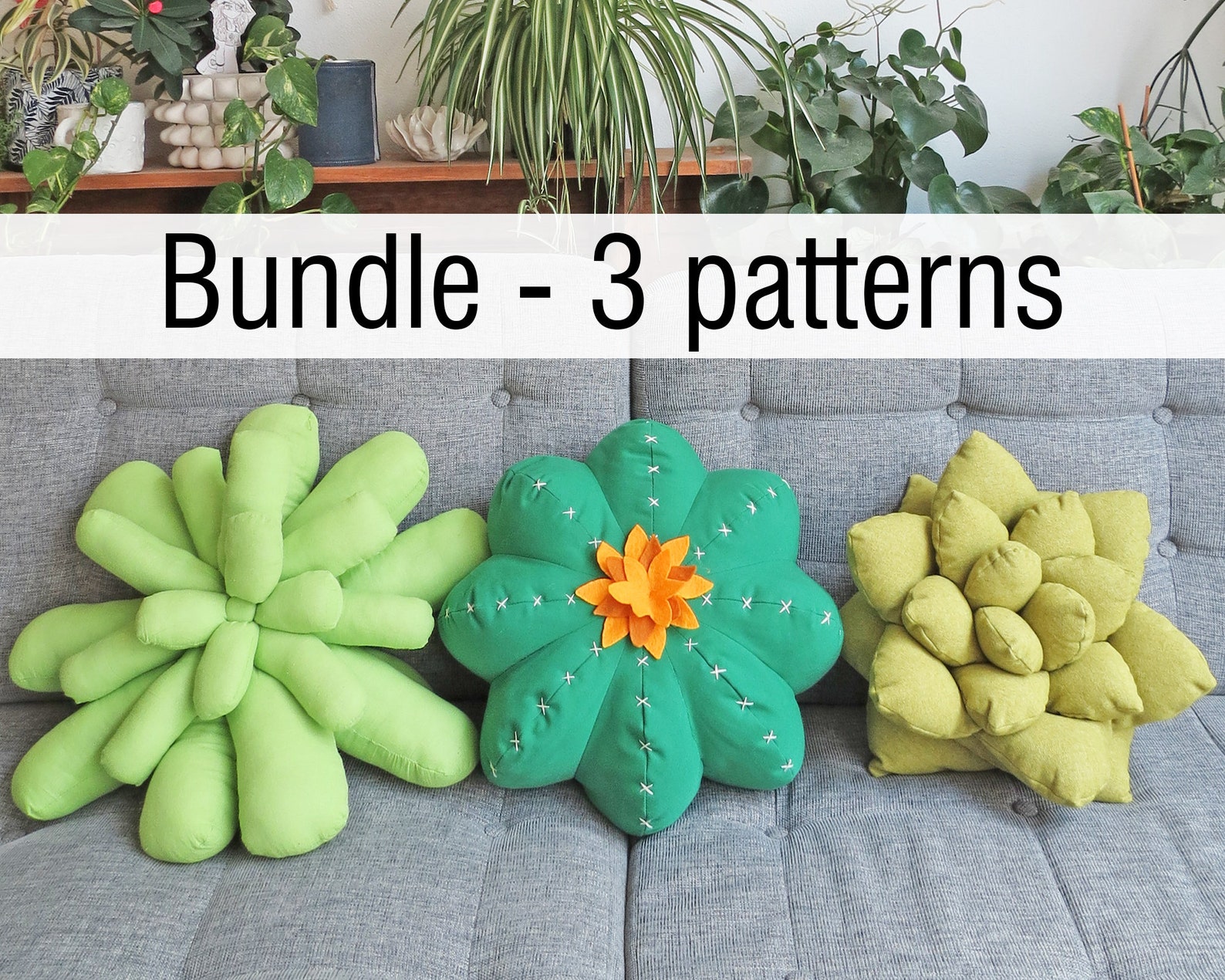 Plant Pillow Bundle - 3 PDF Patterns - Etsy