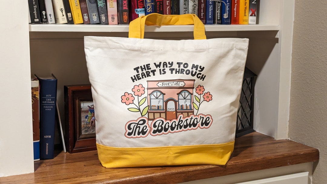 The Bookstore Book Bag | Bookish Merch Must Have Gifts | Large Cotton ...