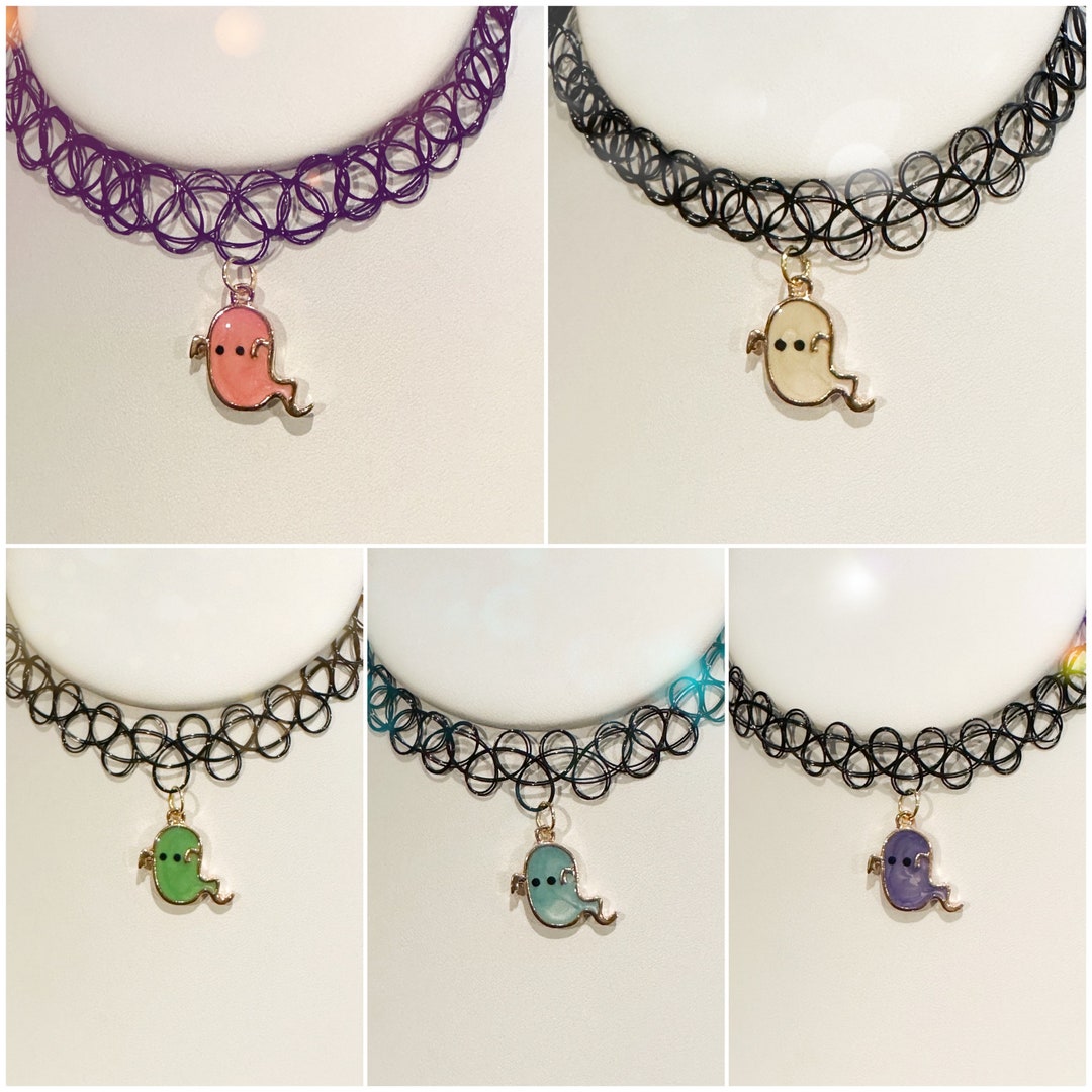 Shimmering Ghosts Tattoo Choker - Etsy