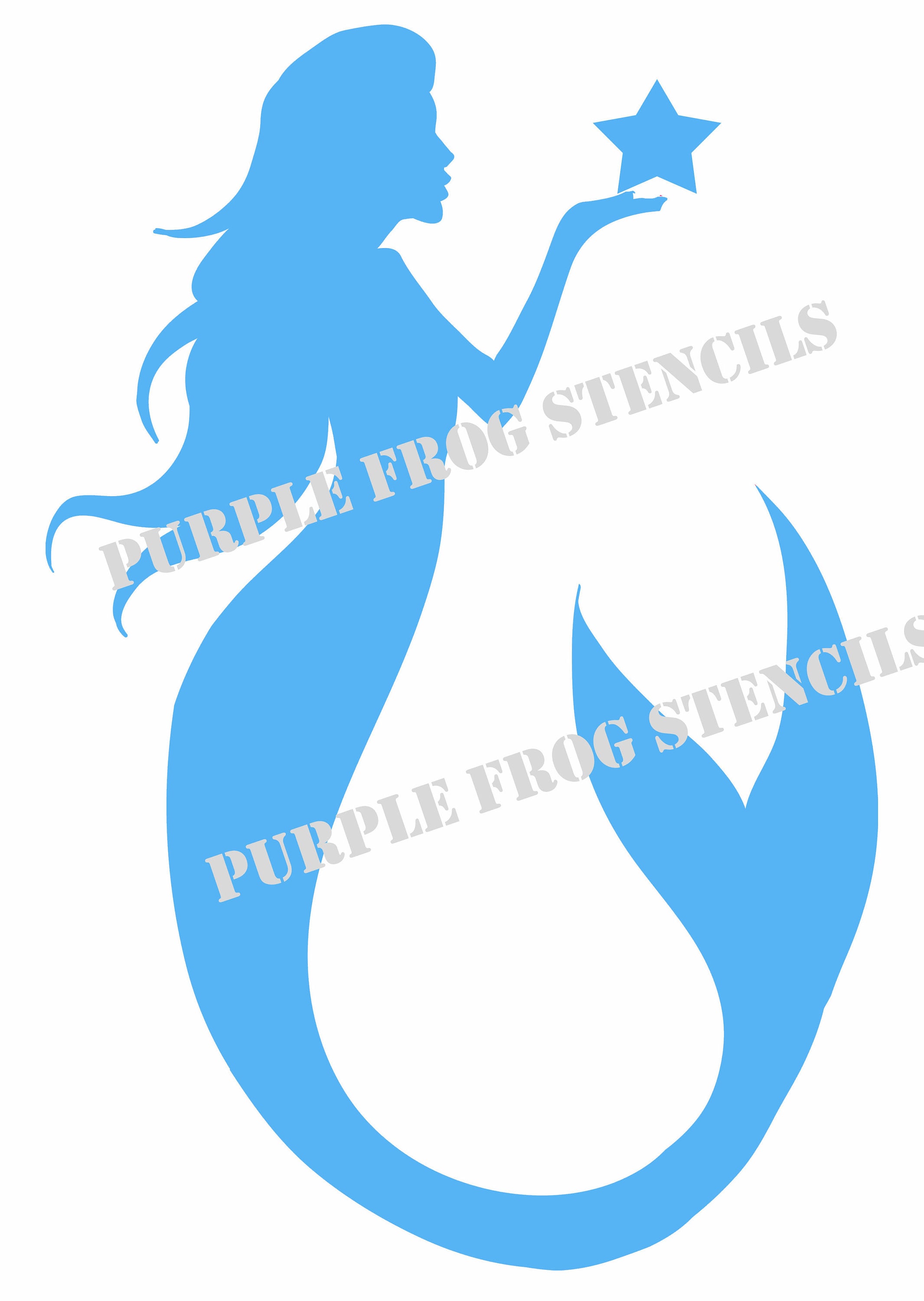 Mermaid STENCIL reusable Different Sizes Available Ocean - Etsy