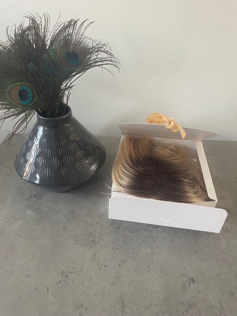 100 % Remy Human Hair Topper in Rooted Blonde 12 Inches. - Etsy