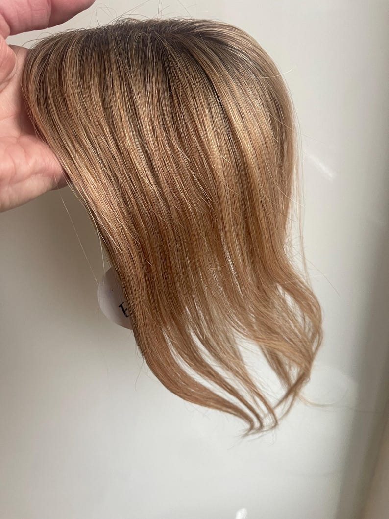 100% Remy Human Hair Topper Rooted Brown/light Brown. - Etsy