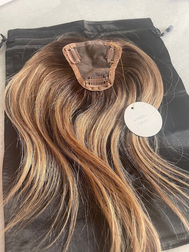 100% Remy Human Hair Topper Rooted Brown/light Brown. - Etsy