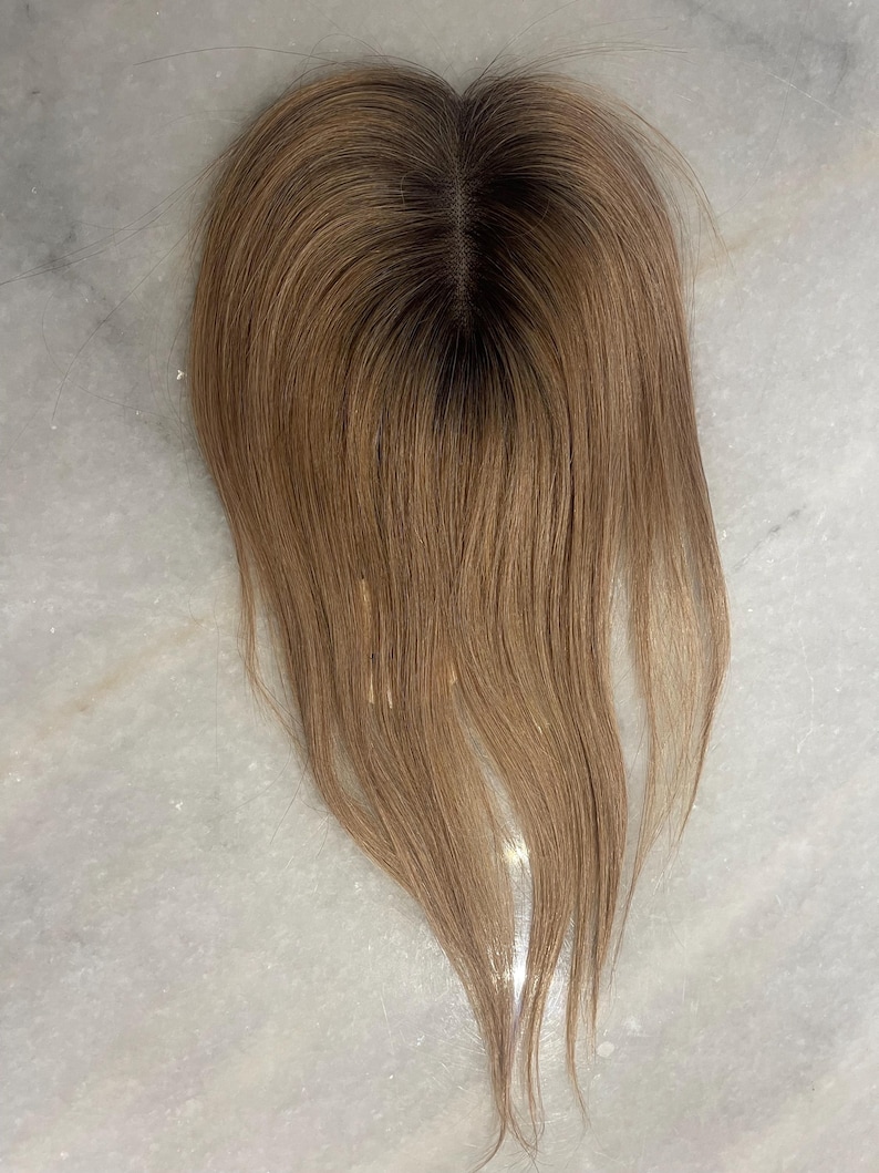 100% Remy Human Hair Topper Rooted Brown/light Brown. - Etsy