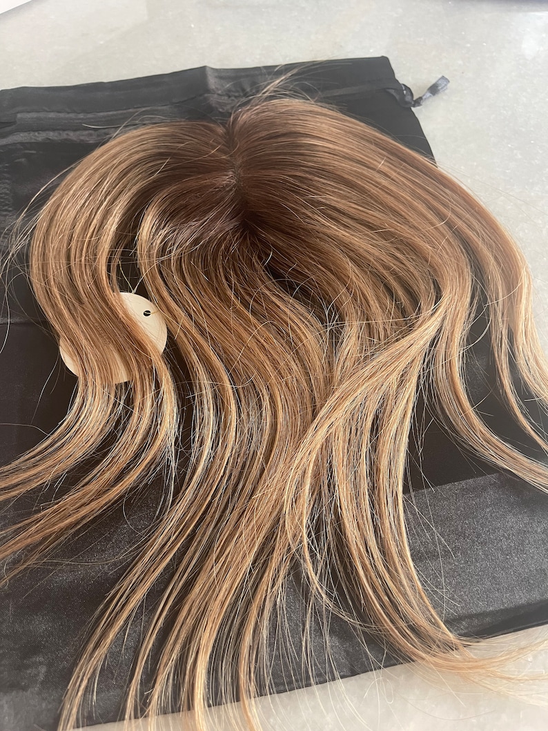 100% Remy Human Hair Topper Rooted Brown/light Brown. - Etsy