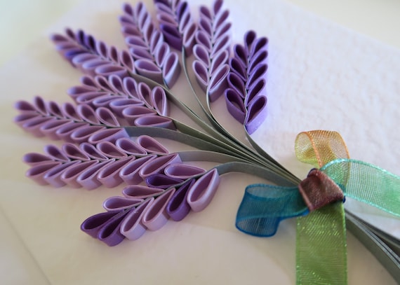 Handmade Lavender Quilled Greeting Card A6 | Etsy UK