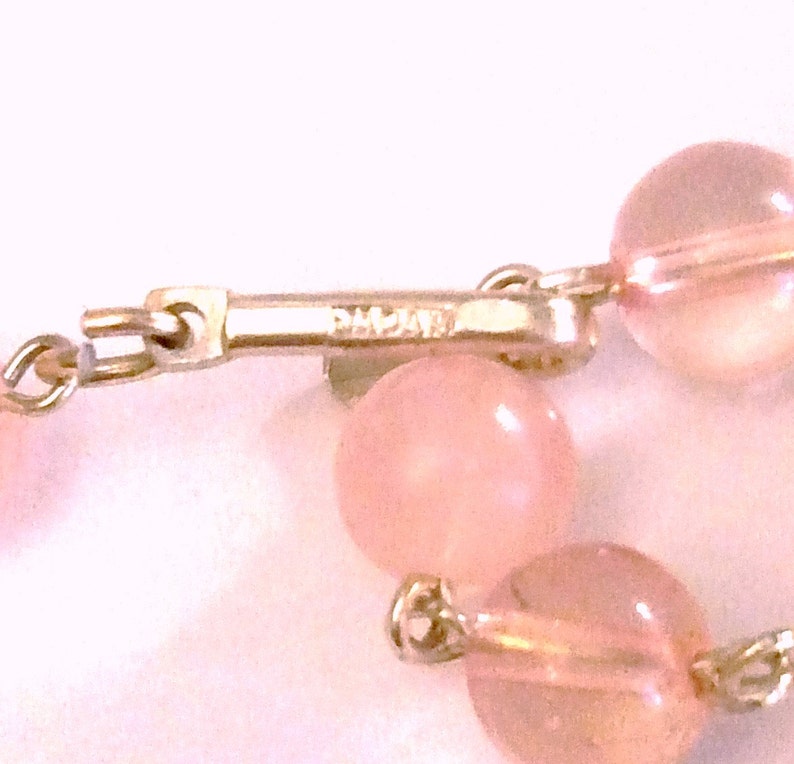 Pastel Pink Multistrand Beaded Necklace Lustrous and Quartz Finish ...