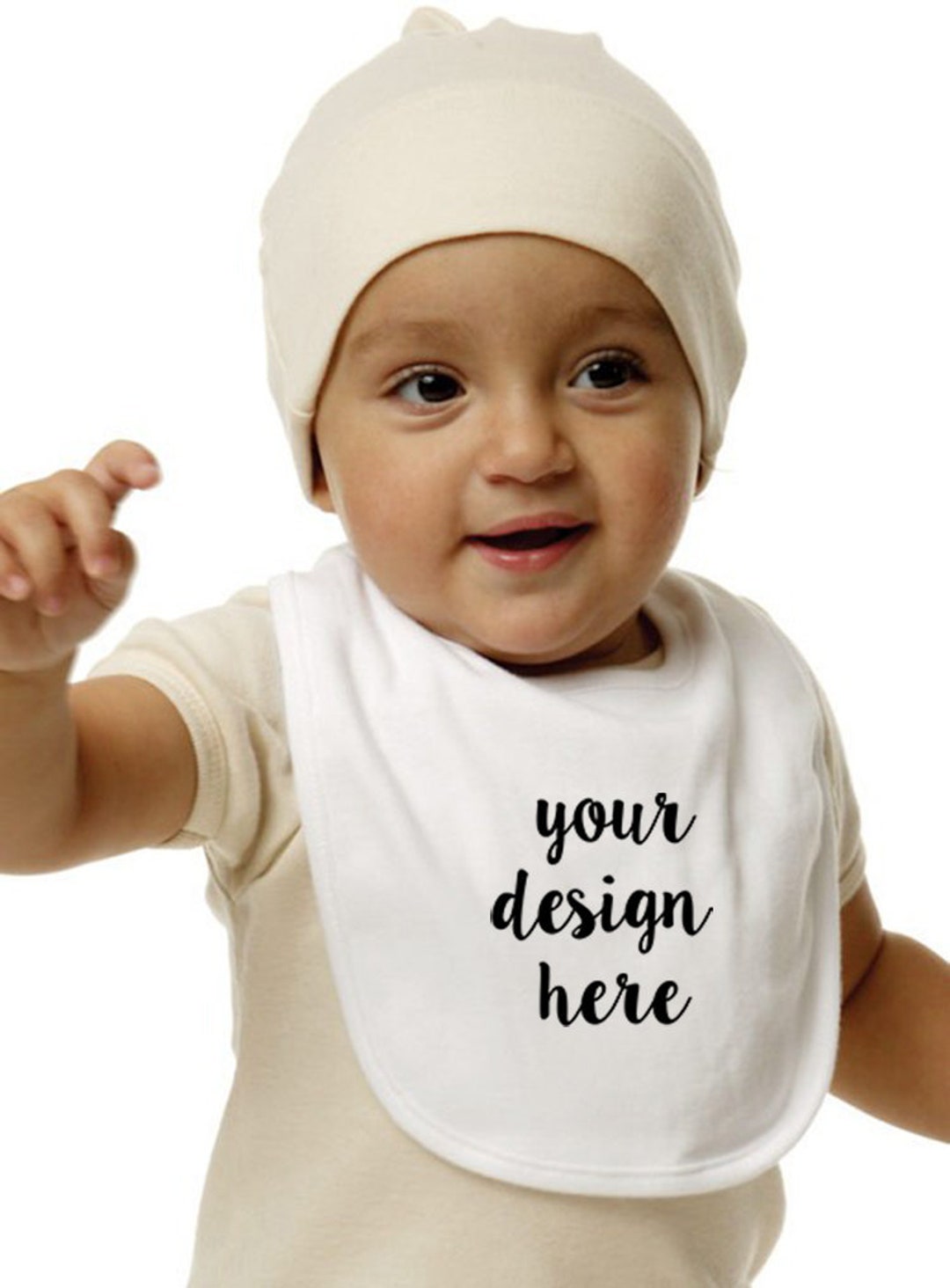 Personalized Organic Cotton Baby Bib - Custom Design, Made in USA ...