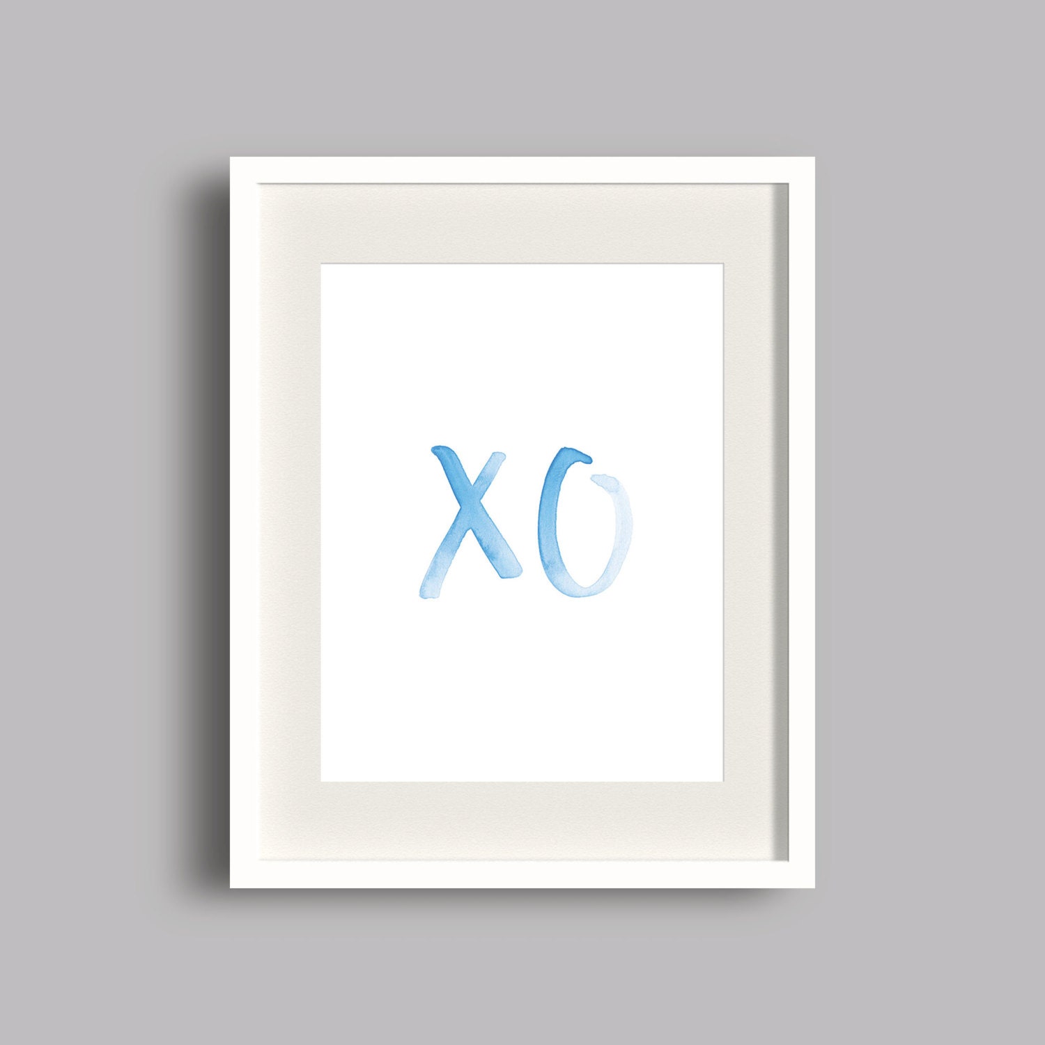 Pink XO Watercolor Print Blue XO Watercolor Print Girly - Etsy