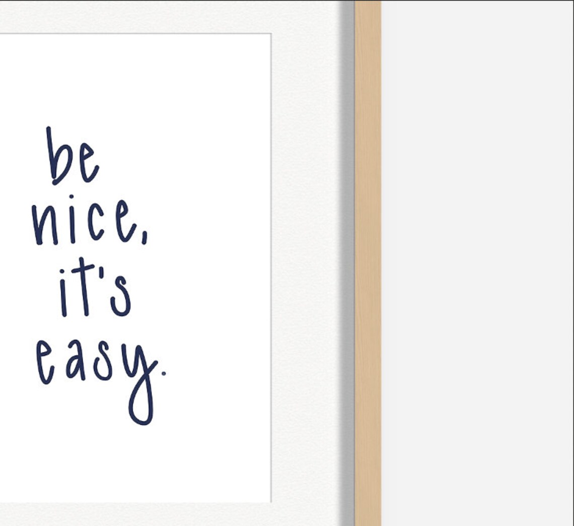 Be Nice It's Easy Printable Playroom Printable Kids - Etsy