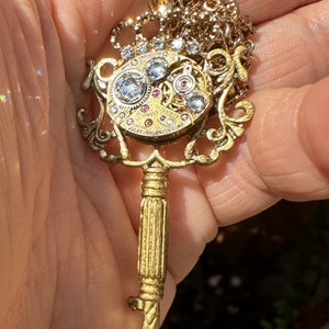 Gold Fancy Vintage Skeleton Key Steampunk Necklace, Gold Watch ...