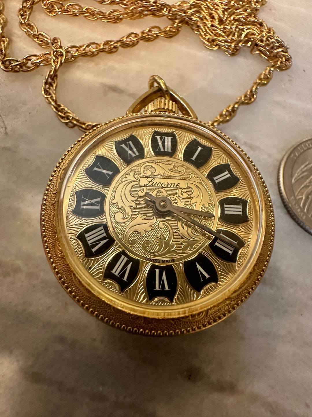 Unique Beautiful Vintage Gold Watch Lucerne Swiss Working Wind-up Watch ...