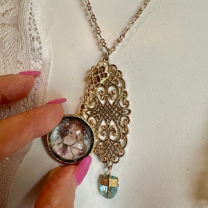 Art Nouveau Style "magnifying Glass," Blue Mucha Lady Bohemian Goddess ...