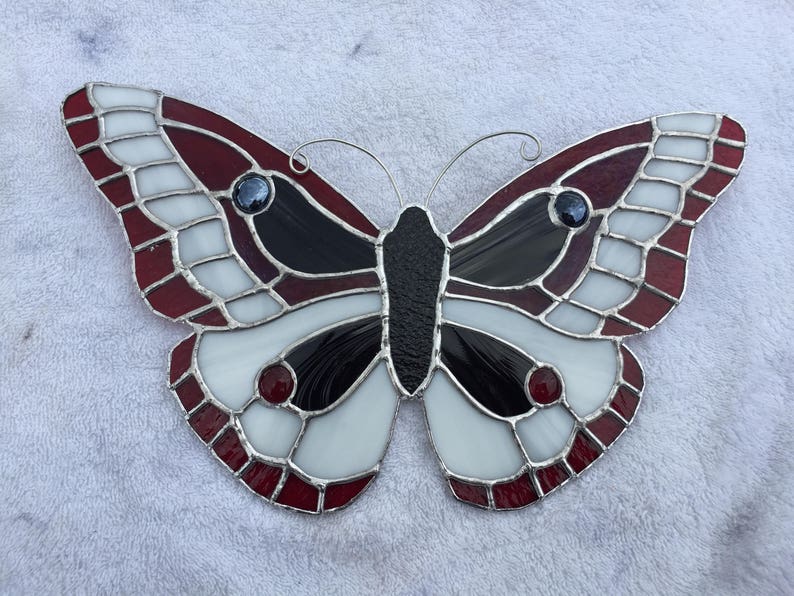 Hand Made Large Tiffany Style Stained Glass Butterfly - Etsy UK