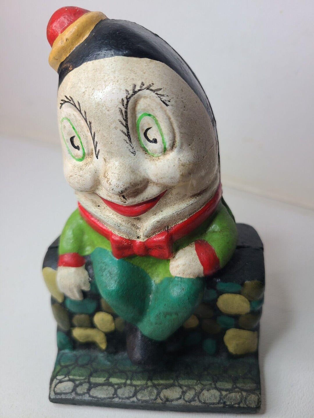 Cast Iron Humpty Dumpty Coin Bank Nursery Rhyme Vintage 1930s Hand ...