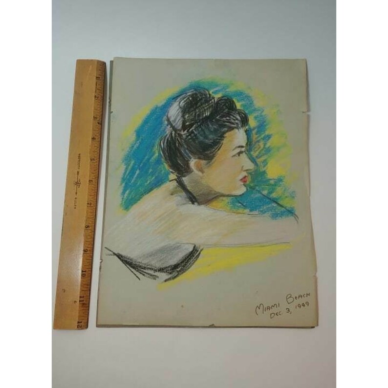 1949 Miami Bathing Suit Woman Color Pencil Pop Art Street Artist ...