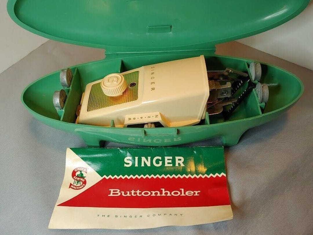 Singer Sewing Buttonholer in MCM Atomic Turquoise Case 1960s - Etsy