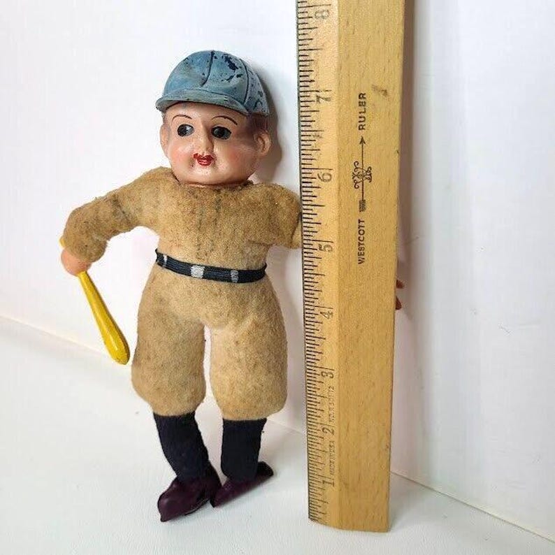 1940s Brooklyn Dodgers Stadium Doll Ebbets Field Celluloid With Bat ...