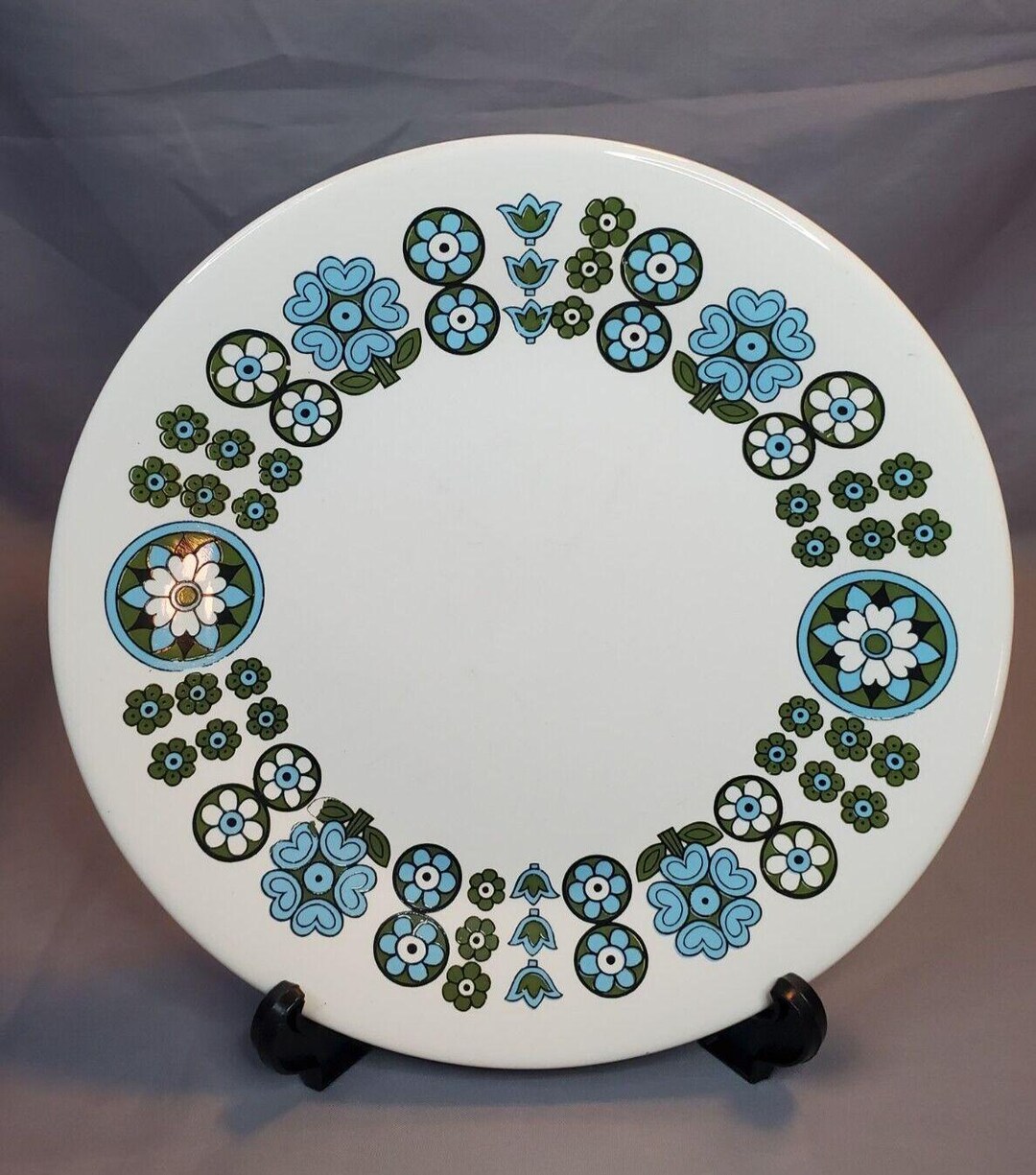 Arklow Pottery Ireland Dinner Plate Lismore Green 10" Green & Blue ...