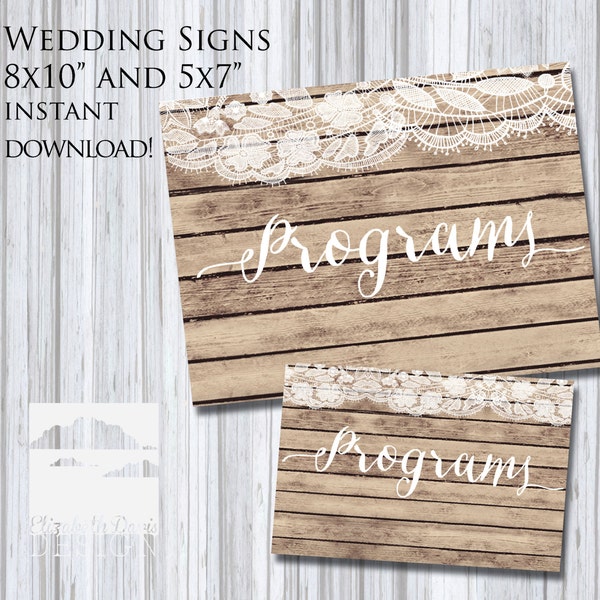 Burlap and Lace Wedding Program - Etsy