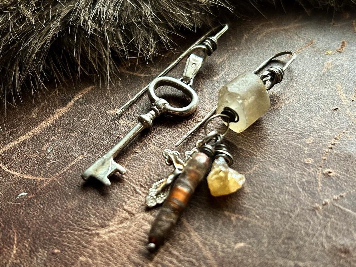 Wild Wild West 925 Sterling Silver Key and Cross - Etsy