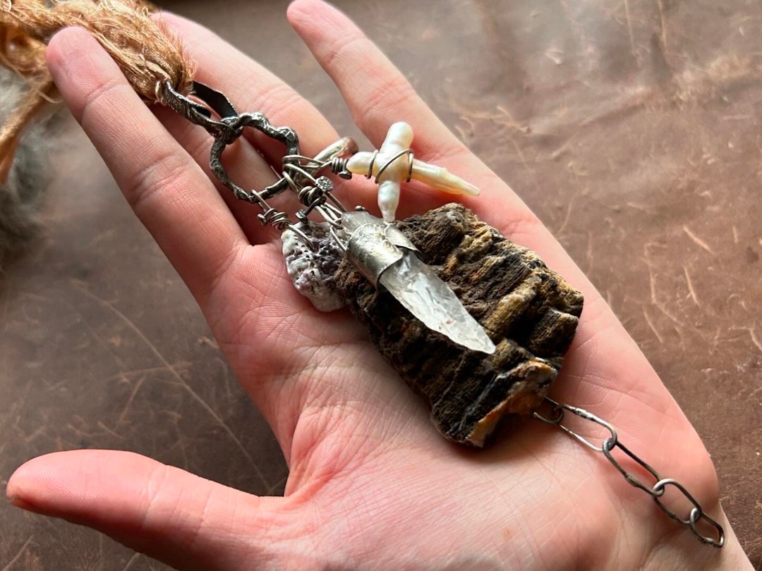 Ancient Philosophy Fossilised Coral, Freshwater Cross Pearl, Quartz ...