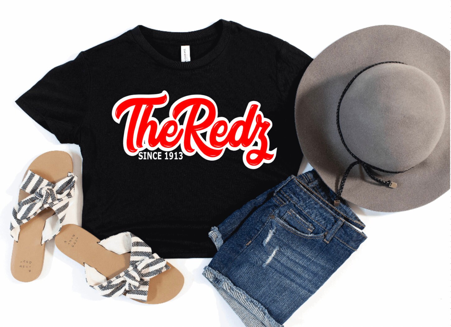 The Redz, Delta Inspired Cropped, T-shirt, & Tank Top, DST Black or ...