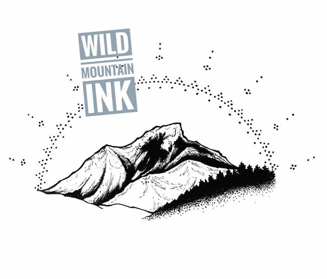 Camels Hump- Drawing Vermont Mountains -black and White Illustration ...