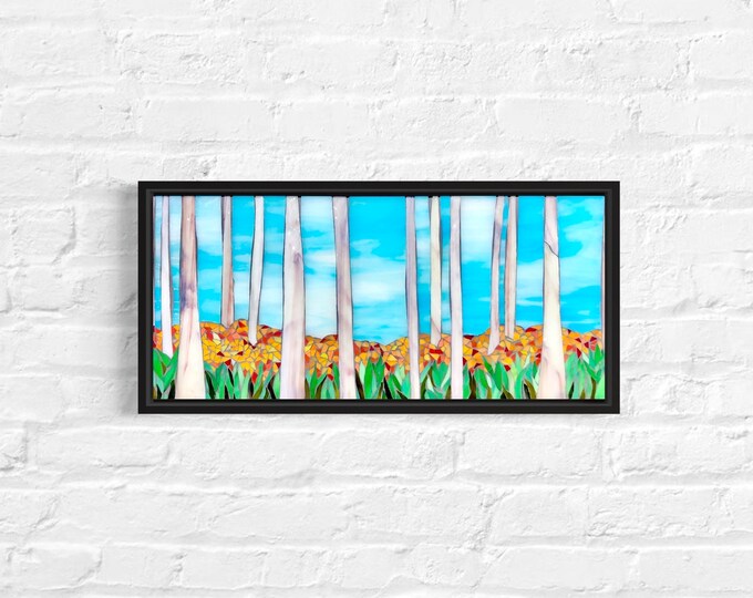 Stained Glass Mosaic Art~birch Tree Art-custom Mosaics-glass Art-mosaic ...
