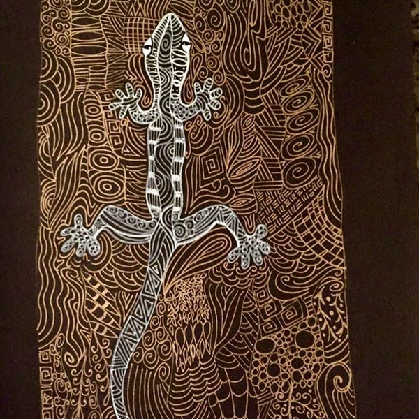 Zentangle Gecko - Etsy