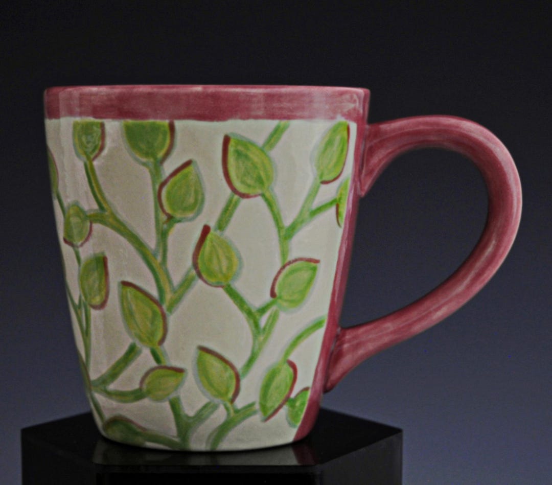 Spring Leaves - Coffee Mug, Hand Painted Cup, for Tea or Cocoa. - Etsy
