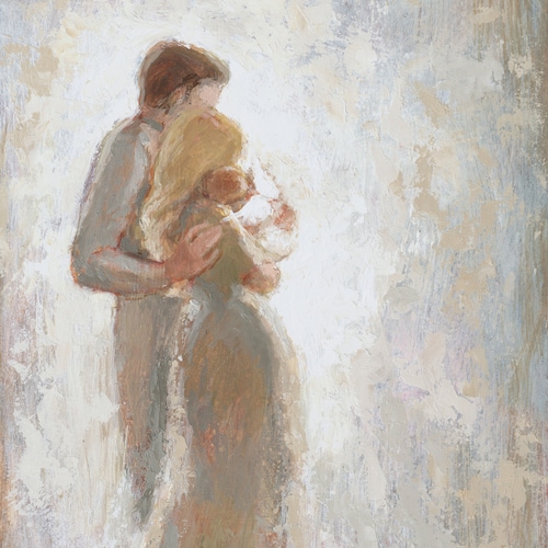 Blonde Mother Father and Angel Baby Fine Art Print - Etsy