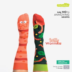 Worm Socks Nanushki Mismatched • Apple • Happy Cotton Socks • Women's ...
