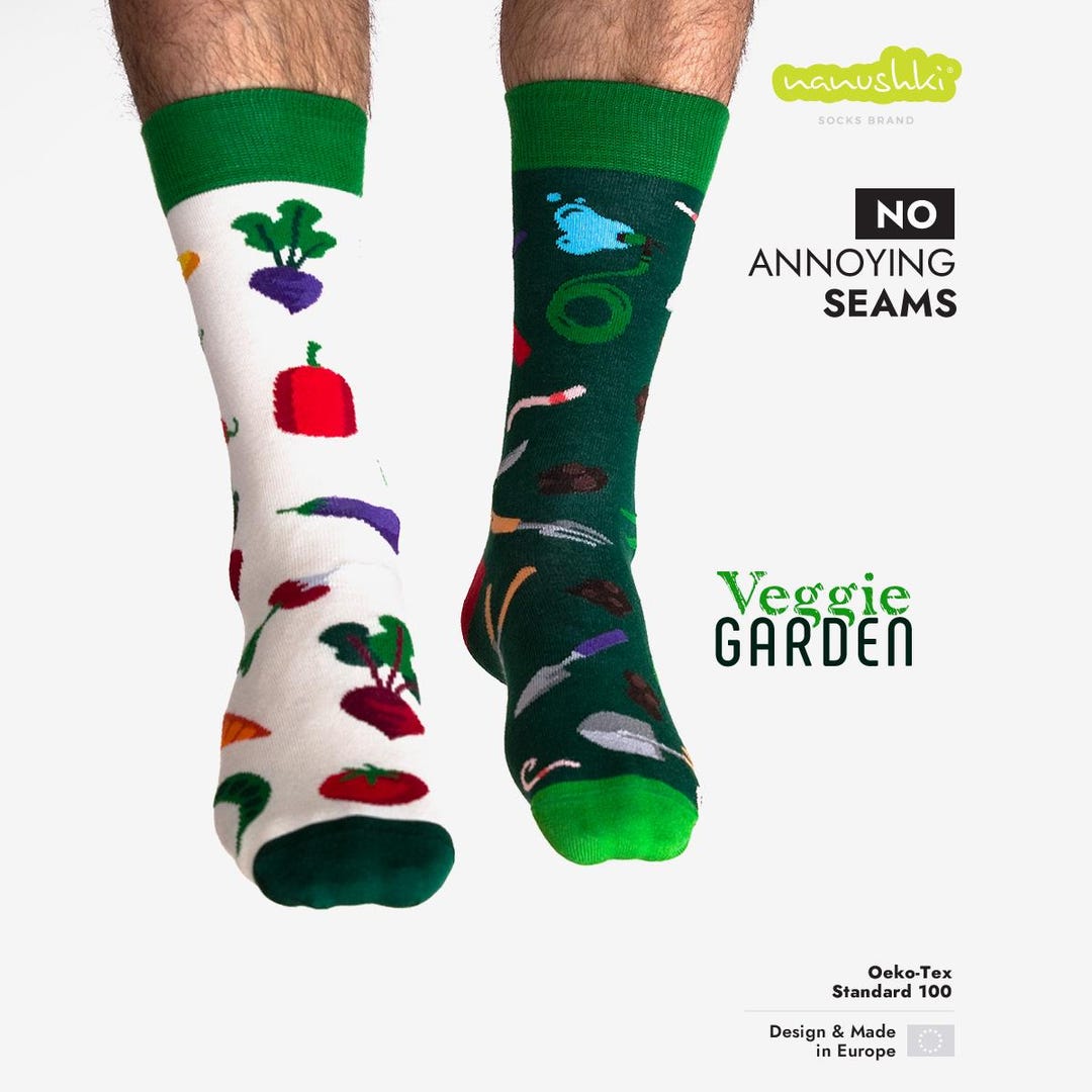 Garden Socks – Funny Colorful Cotton Crew Socks With Vegetables and ...
