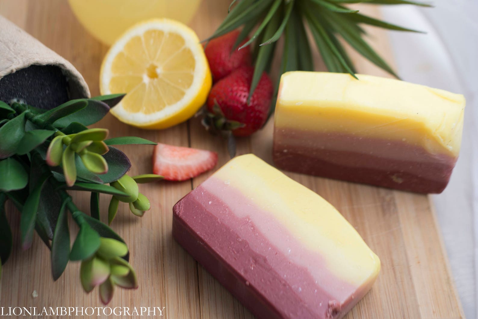 Strawberry Soap Lemon Natural Bar Soap Scented With Lemon | Etsy