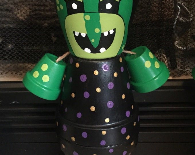 Creepy Witch Frog Flower Pot People /flower Pot/ Indoor Decor/ Outdoor ...