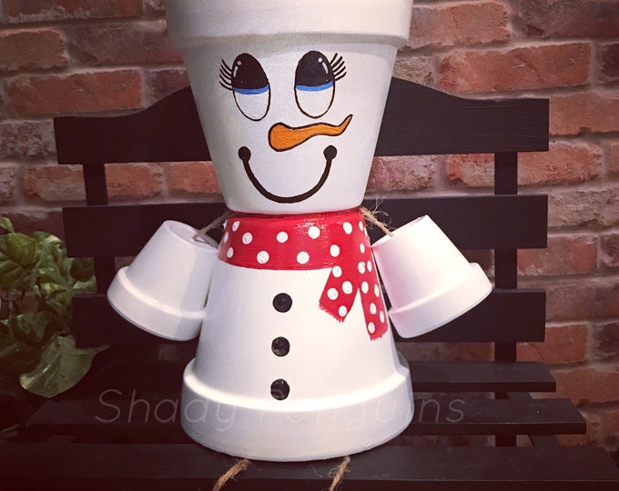 Snowman Flower Pot /flower Pot/ Indoor Decor/ Outdoor Decor/ Garden ...
