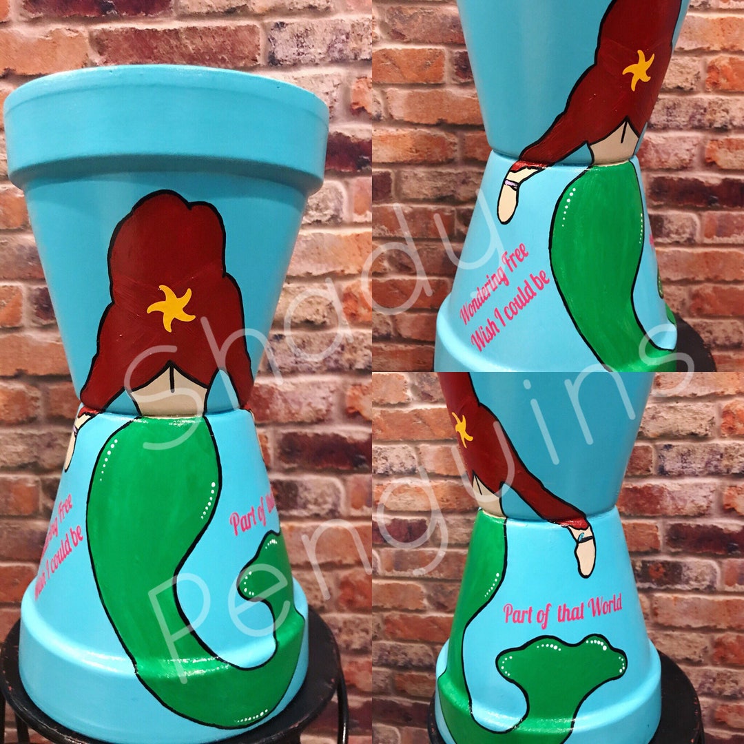 Mermaid Flower Pot /garden Statue/ Outdoor Decor/ Indoor - Etsy