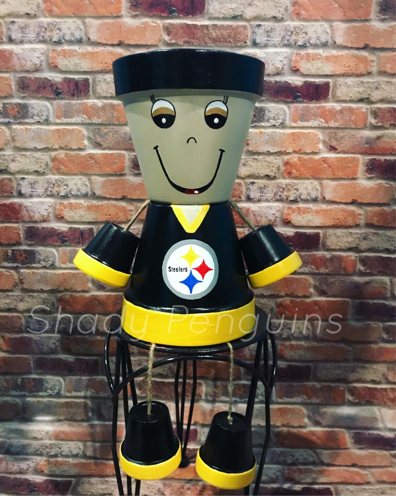 Pittsburgh Steelers Flower Pot Boy /clay Pot - Etsy