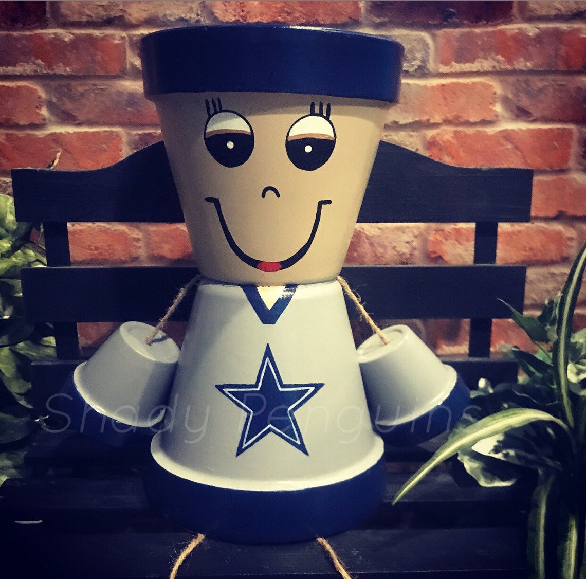 Dallas Cowboys Flower Pot People / Football Decor/ Clay Pot | Etsy