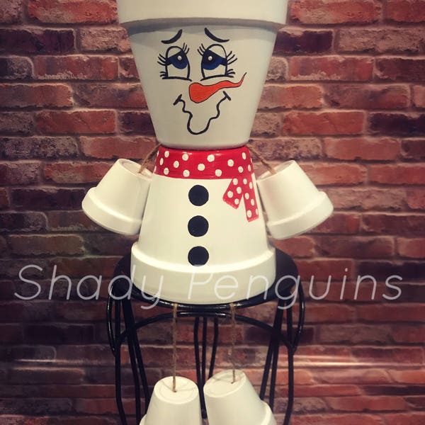 Snowman Flower Pot - Etsy