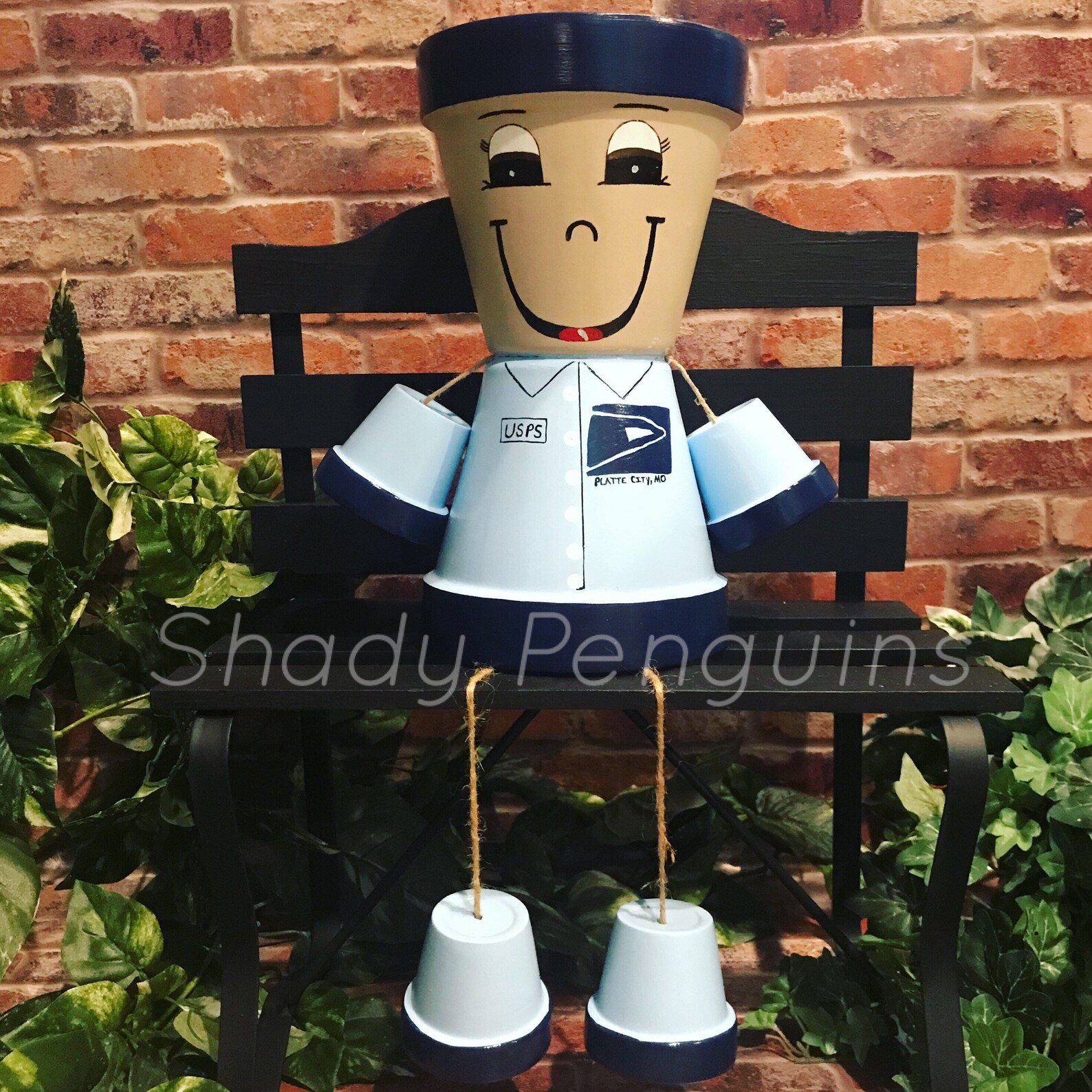 Mailman Flower Pot People / Indoor Decor/ Outdoor Decor/ | Etsy