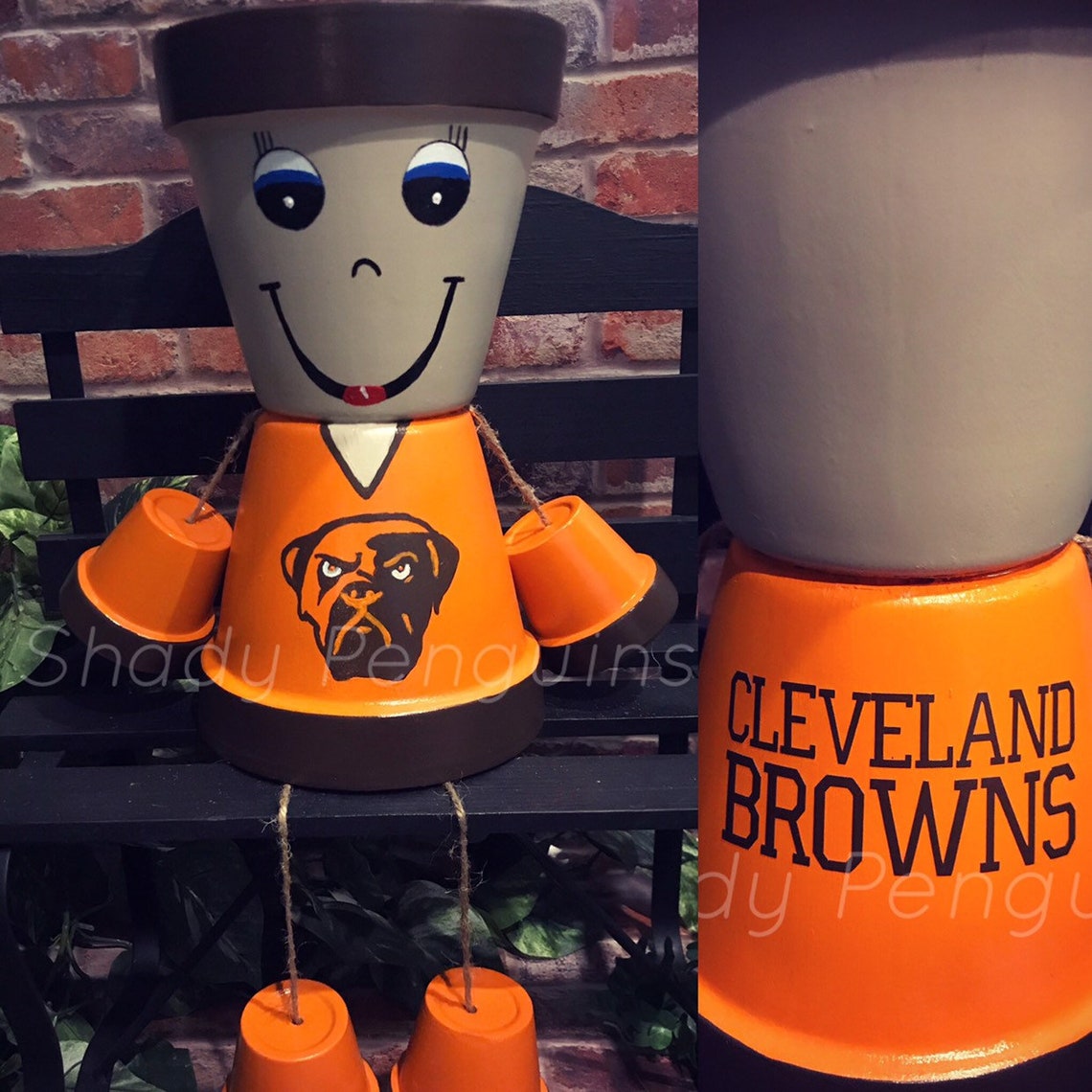 12 Cleveland Browns Flower Pot People / Football Decor/ - Etsy