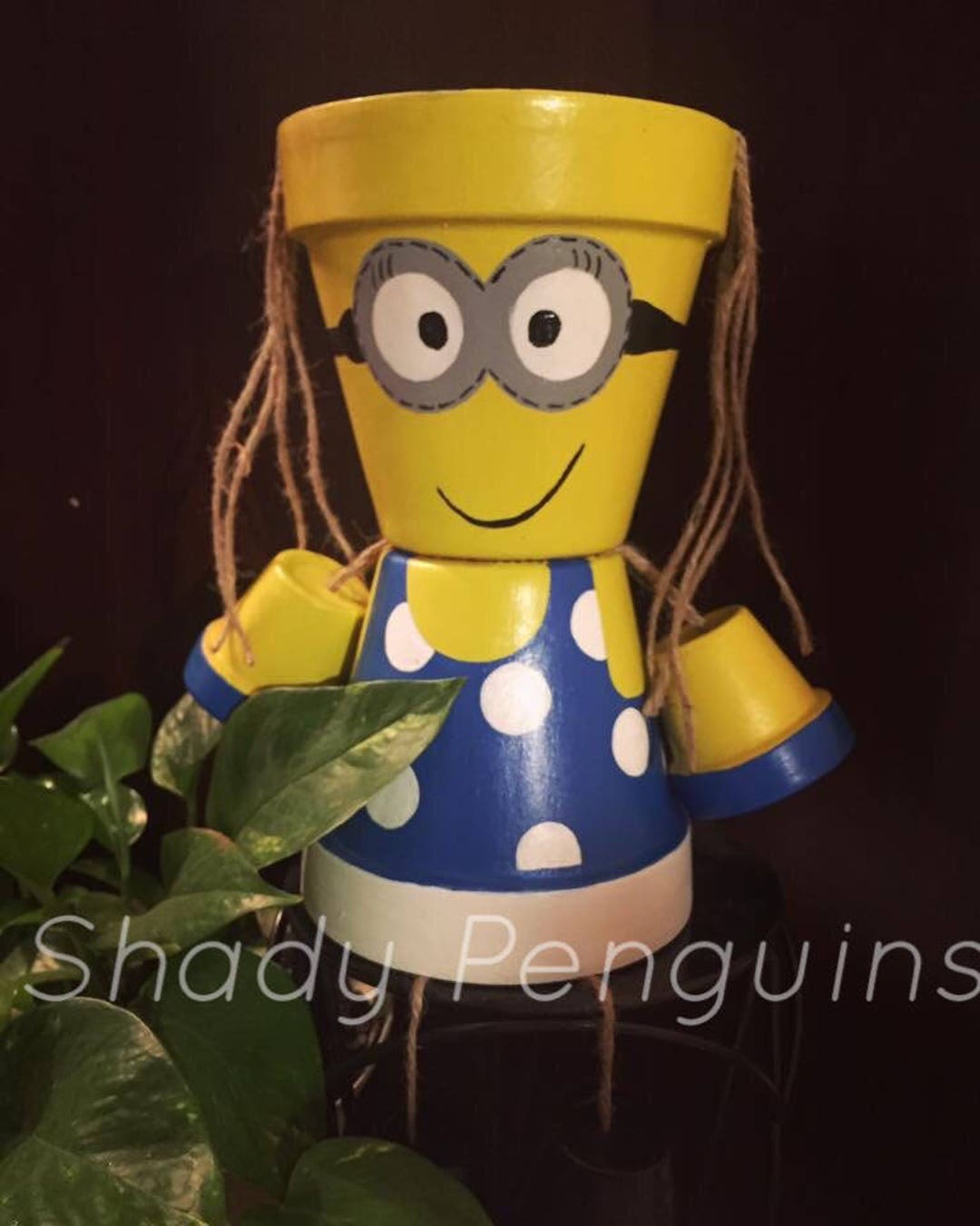 Minion Inspired Flower Pot Girl/ Flower Pot/ Indoor Decor/ Outdoor ...